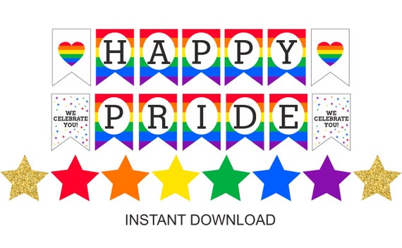 Pride Banner Printable / Happy Pride Bunting / Happy Pride | Etsy