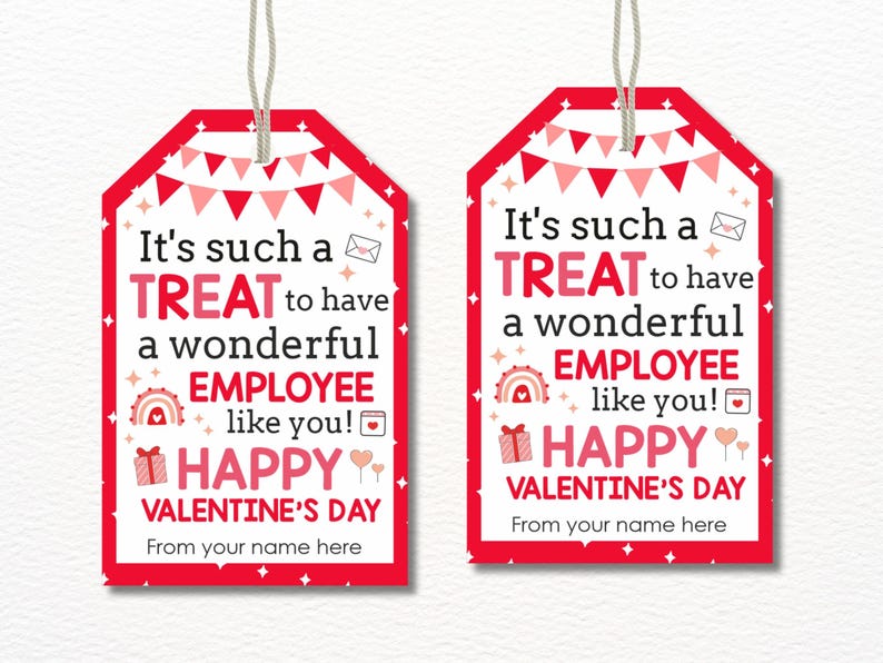 Valentine's Day Employee Gift Tag Printable / Valentine Employee Gifts ...