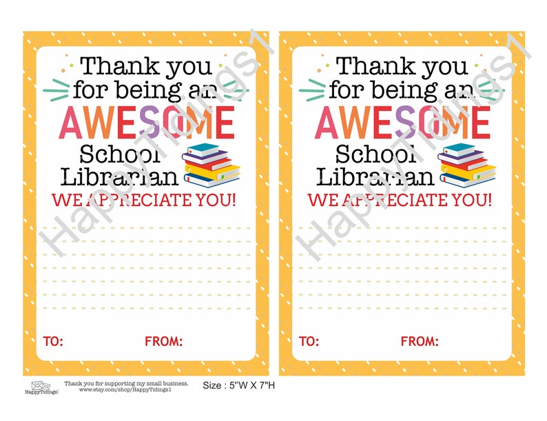 School Librarian Gift Card Holder Printable / School Librarian Gifts ...