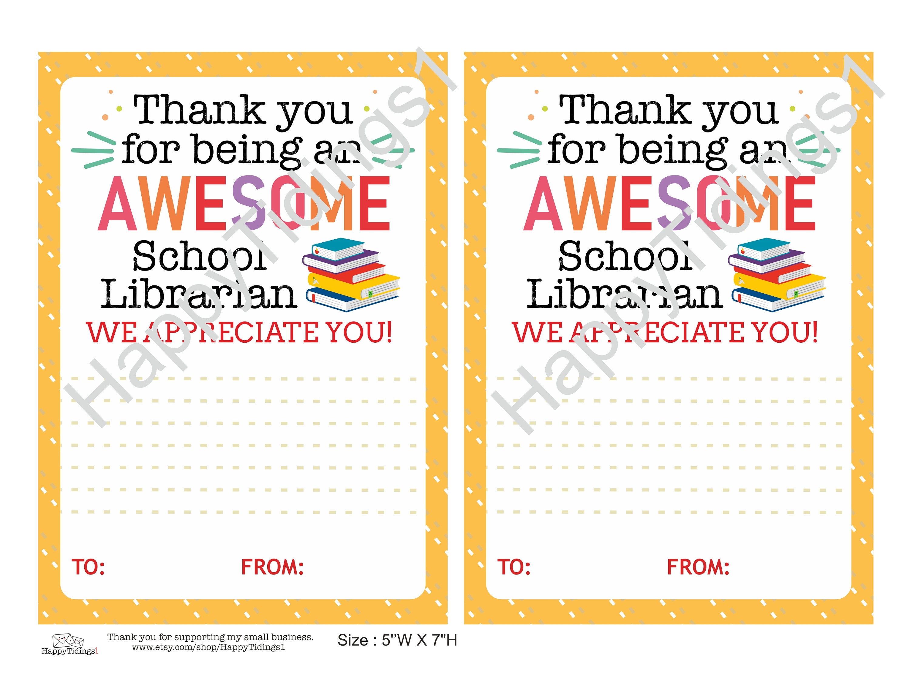 School Librarian Gift Card Holder Printable / School Librarian Gifts ...