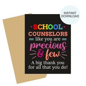 School Counselor Appreciation Card Printable / School Counselor Card ...