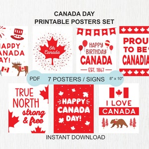 Canada Day Decorations Printable / Canada Day Posters Set of 7 / Canada ...