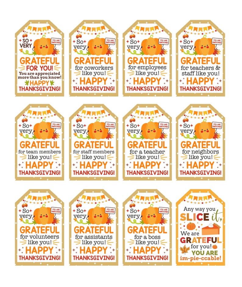 Thankful for Teacher Tags Printable / Thanksgiving Teacher Tags ...