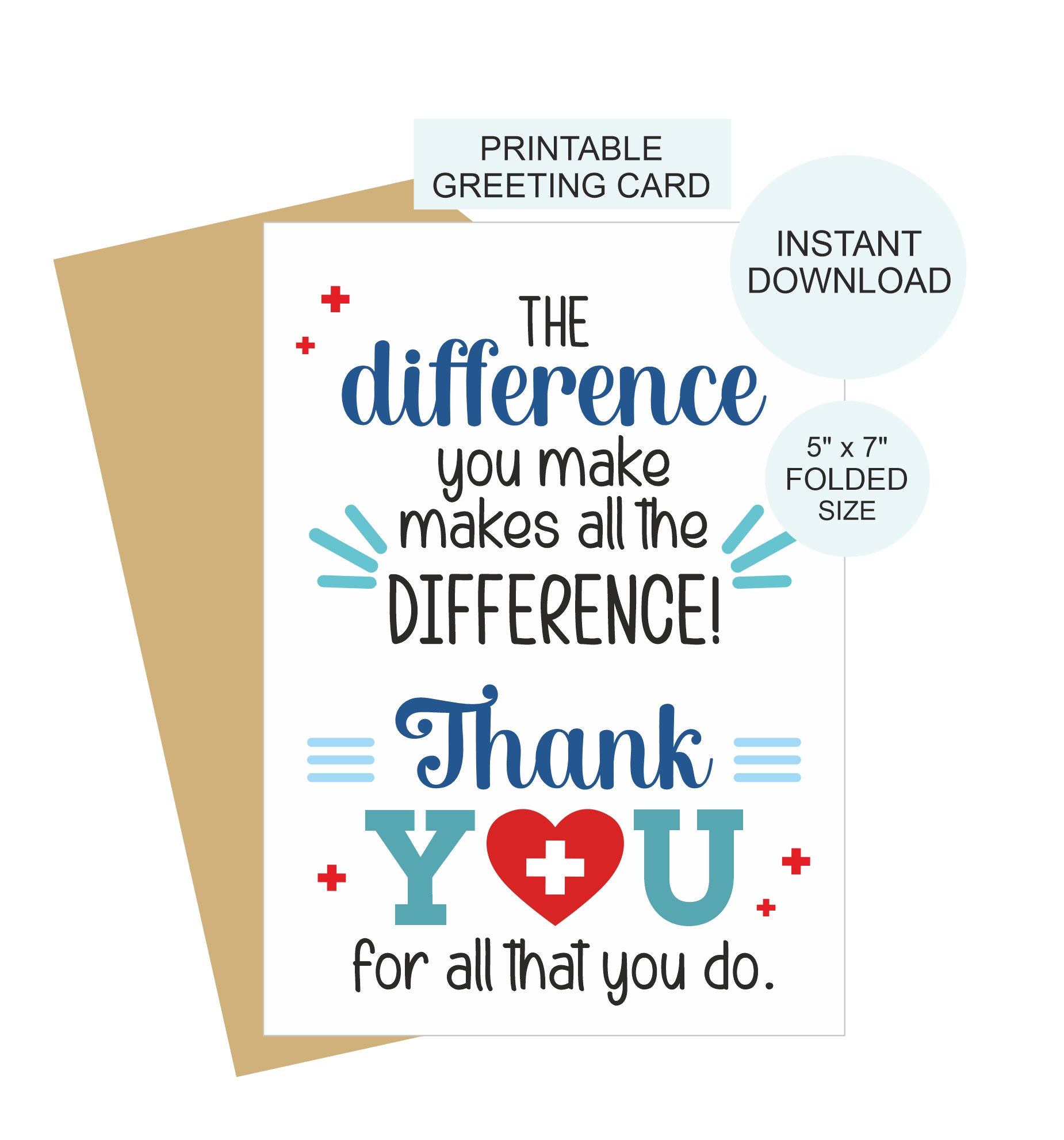 Medical Thank You Card Printable / Medical Appreciation Card / Doctor ...