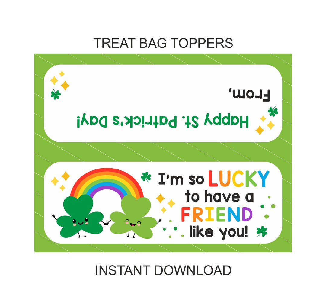 St Patricks Day Bag Toppers Printable / St Patricks Day Treat Bag ...