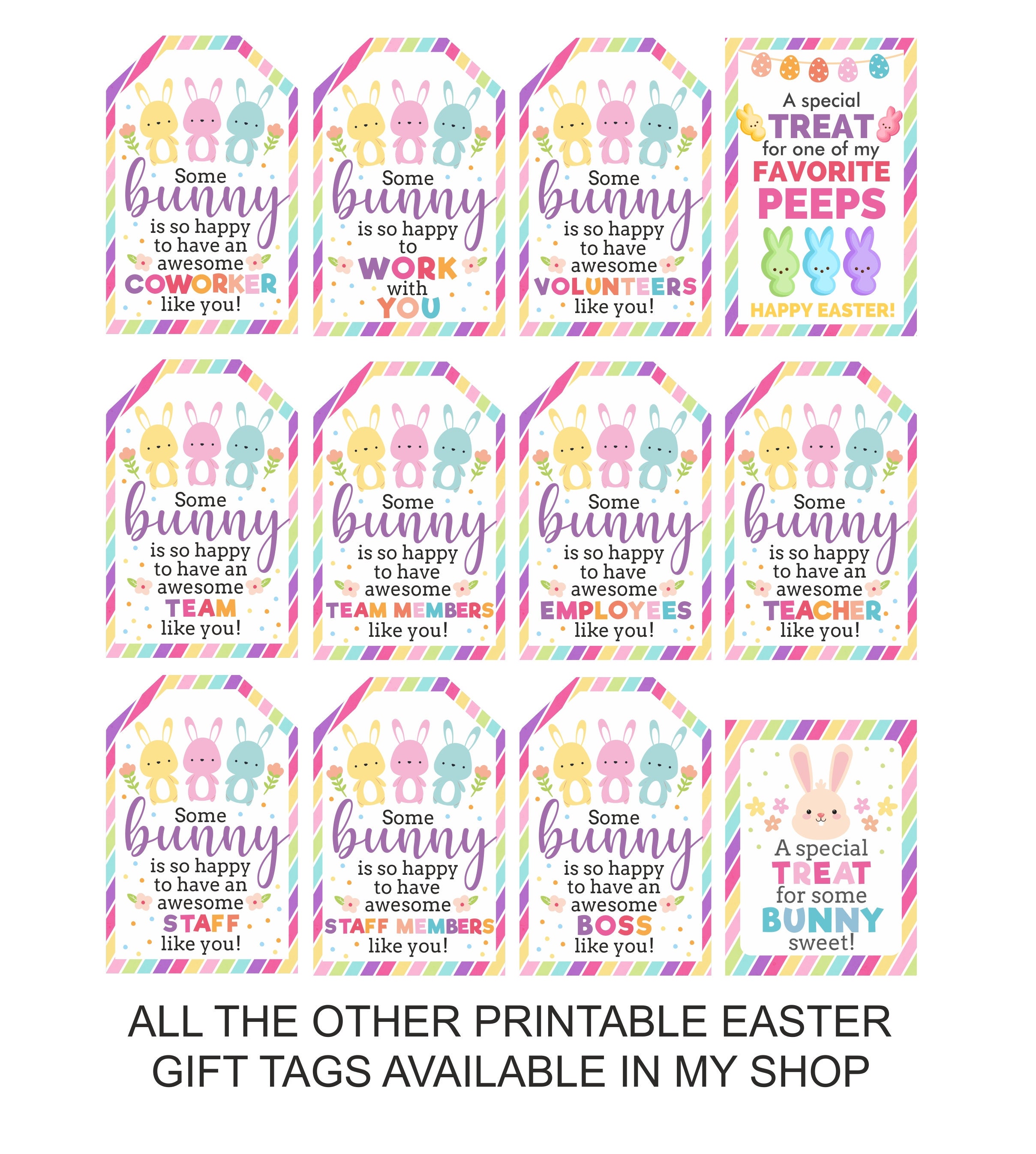 Easter Boss Gift Tag Printable / Printable Easter Boss Tag / | Etsy