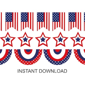 God Bless America Banner Printable / American Flag Banner / God Bless ...