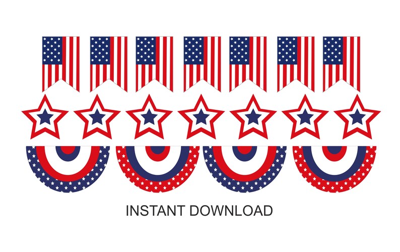 God Bless America Banner Printable / American Flag Banner / - Etsy