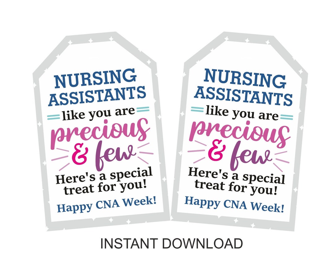 CNA Week Treat Tags Printable / CNA Week Tags / Cna Appreciation Tags ...