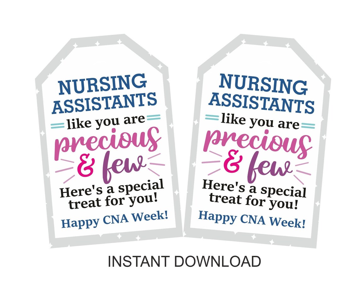 CNA Week Treat Tags Printable / CNA Week Tags / Cna - Etsy