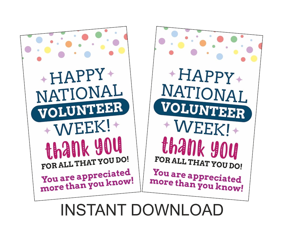 Volunteer Week Appreciation Tags Printable / Volunteer Appreciation ...
