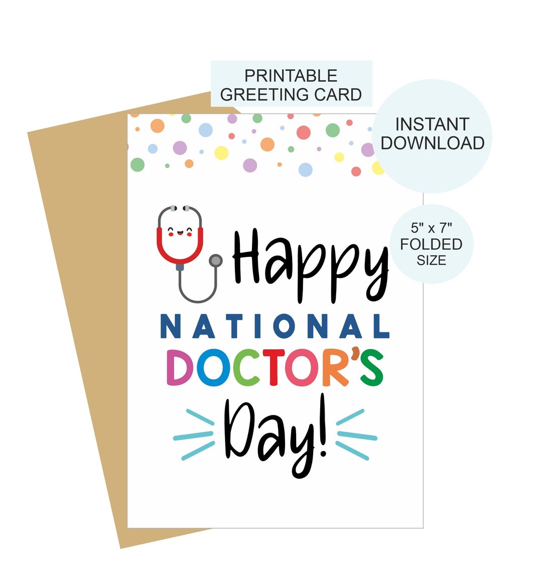 Doctors Day Card Printable / Doctor Appreciation Day Card / Doctor's ...