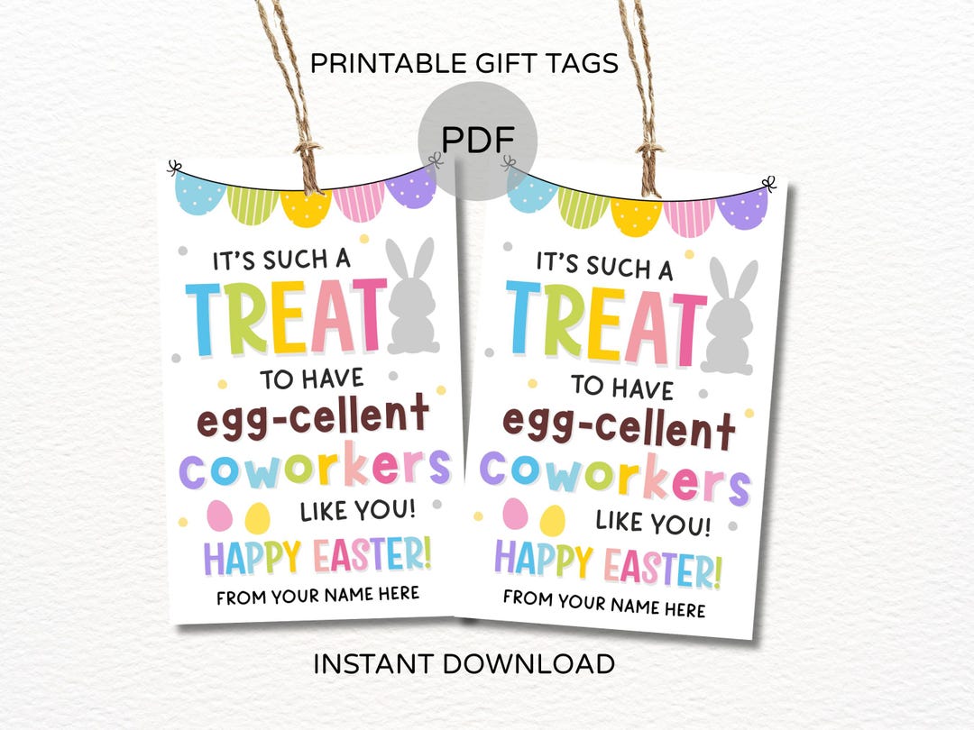 Easter Coworker Treat Tag Printable / Easter Coworker Candy Tag ...