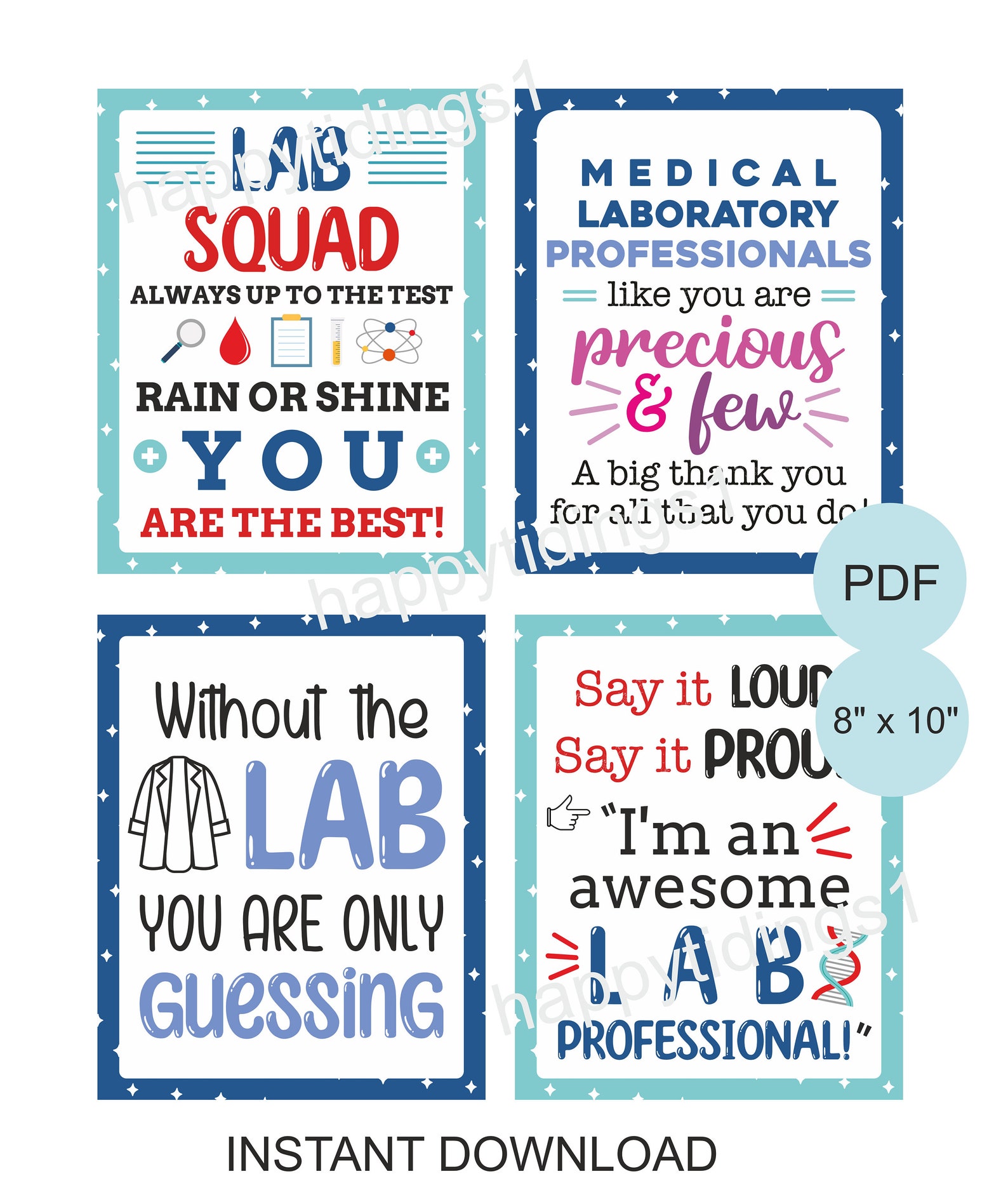 Lab Week Signs Set of 9 Printable / Medical Laboratory Professionals ...