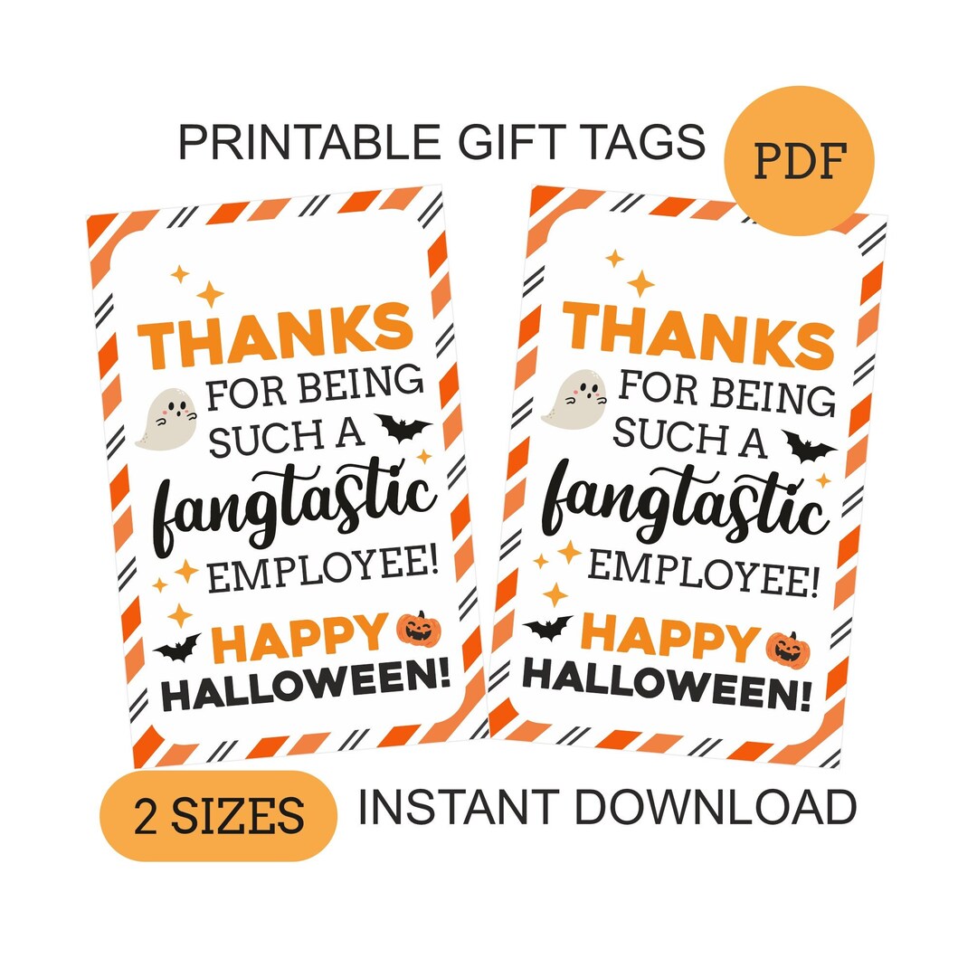 Halloween Employee Gift Tag Printable / Halloween Employee Appreciation ...