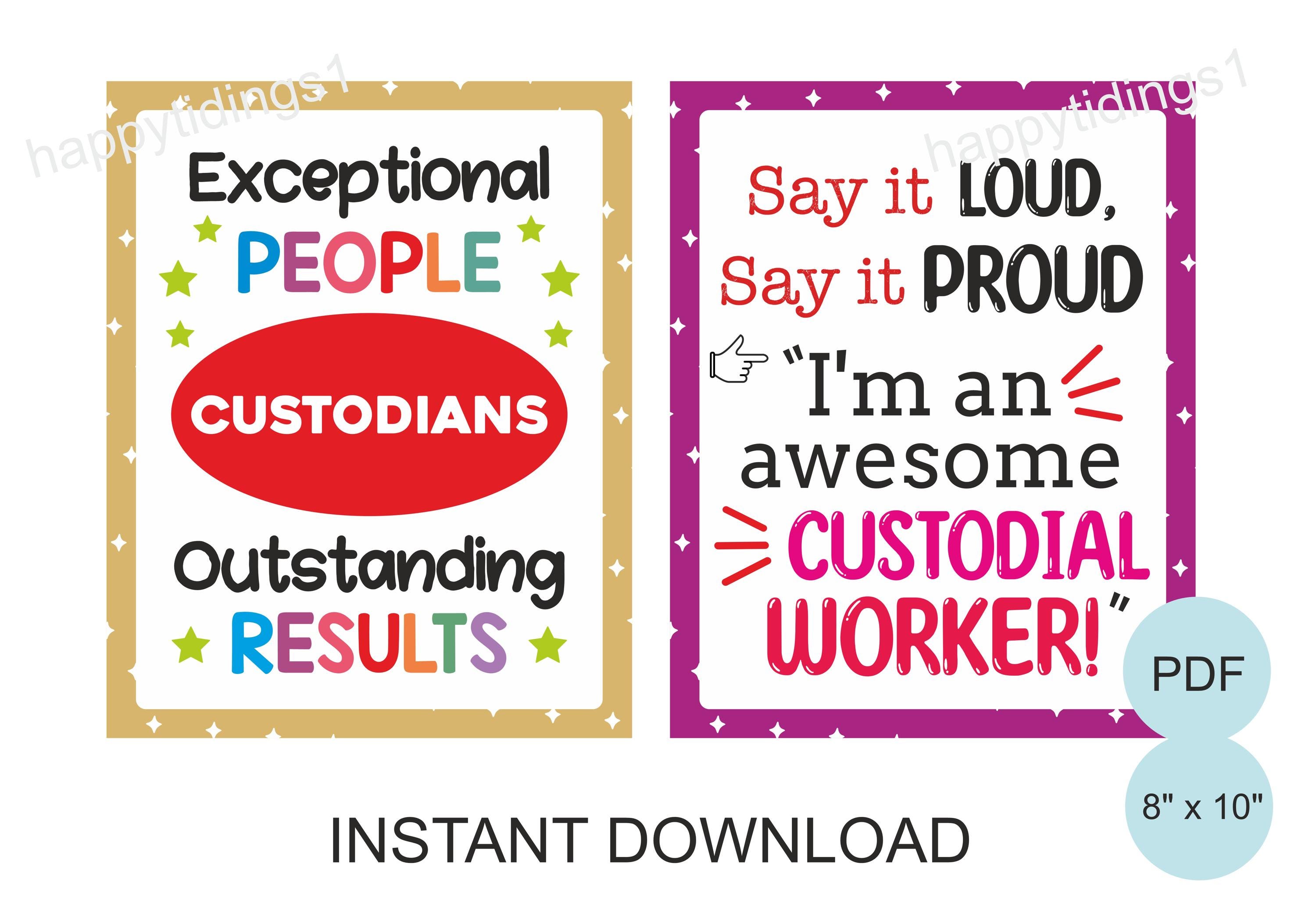 Custodian Day Posters Printable / School Custodian Day Signs Set of 11 ...