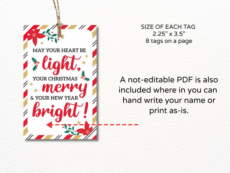 Christmas Candle Gift Tag Printable / Christmas Candle Tags / Christmas ...