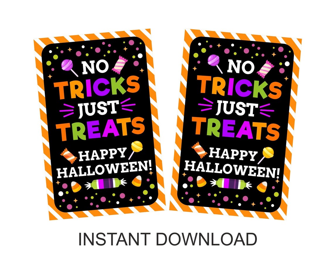 Halloween Gift Tags Printable / Halloween Treat Tags / No - Etsy