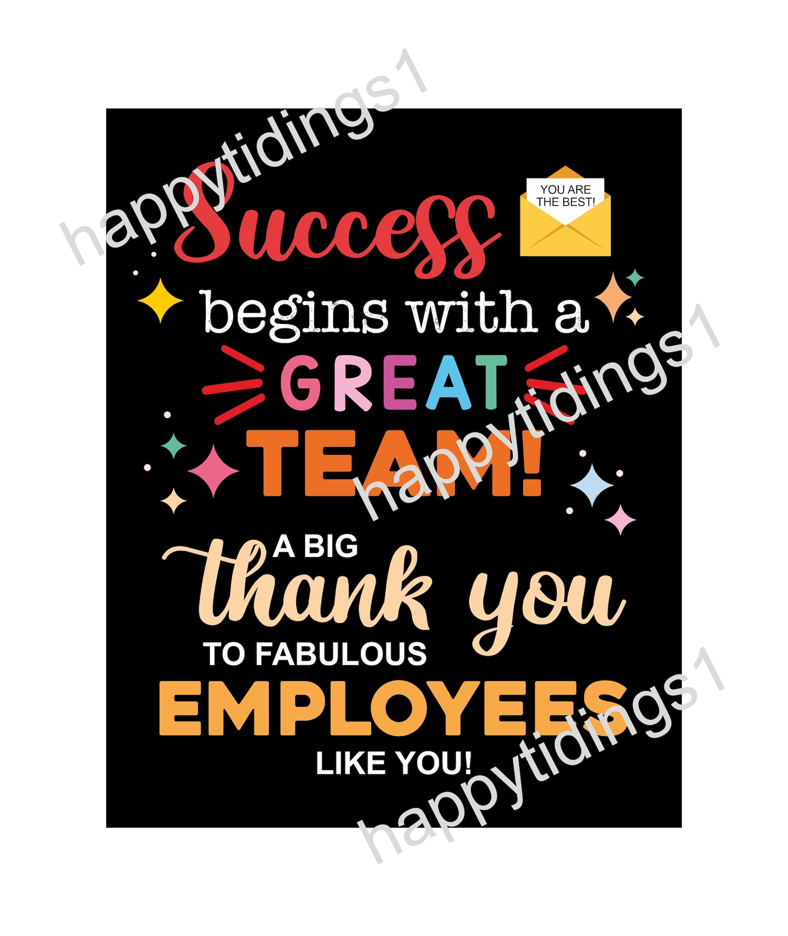 Employee Thank You Sign Printable / Employee Thank You Poster ...