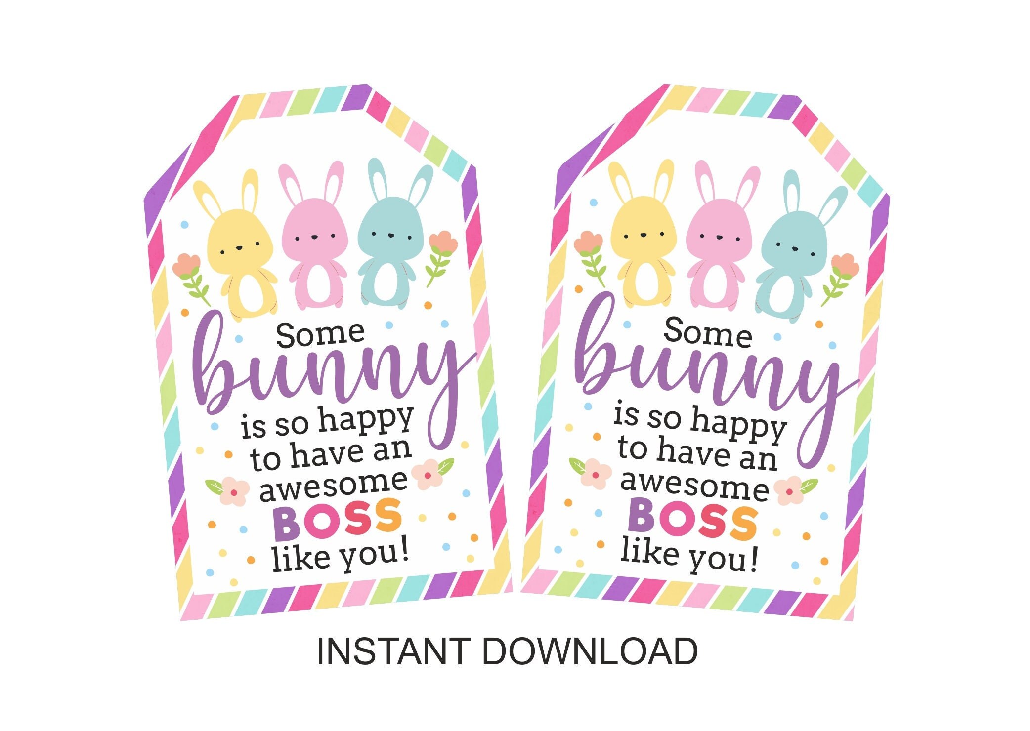 Easter Boss Gift Tag Printable / Printable Easter Boss Tag / - Etsy