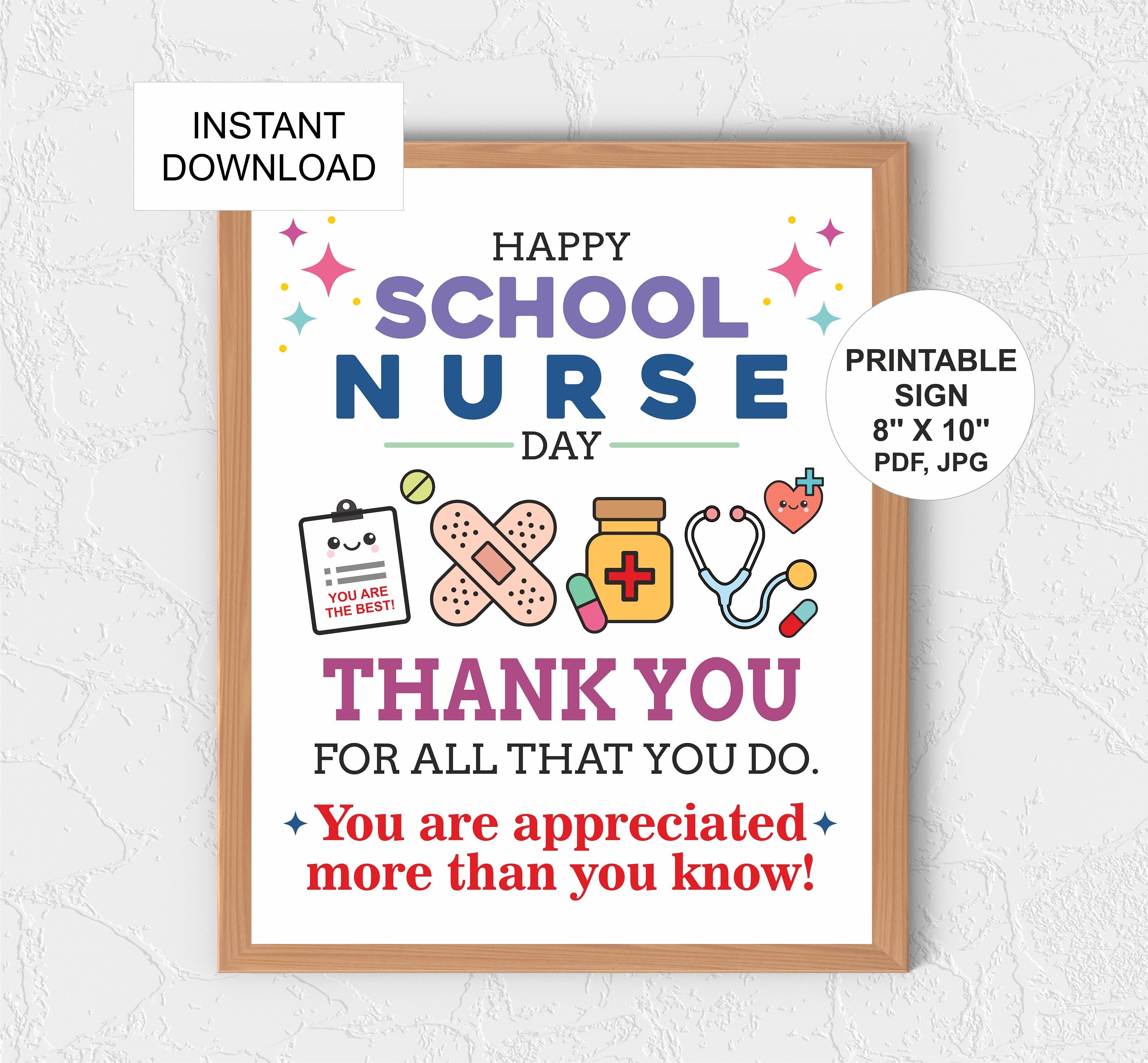 School Nurse Day Sign Printable / School Nurse Appreciation Day Sign ...
