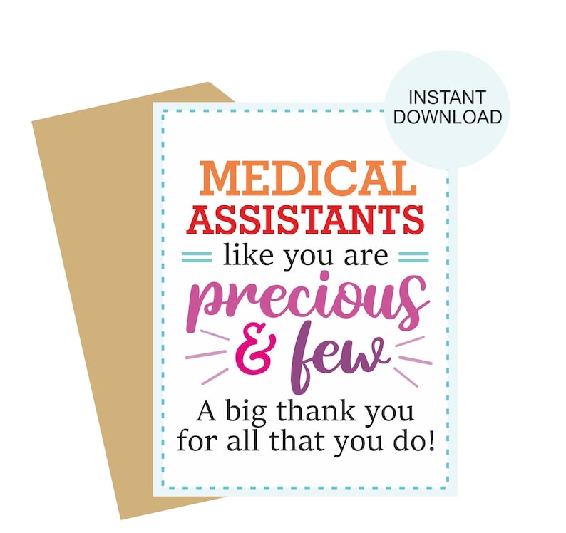Medical Assistant Card Printable / Medical Assistant Week Cards ...