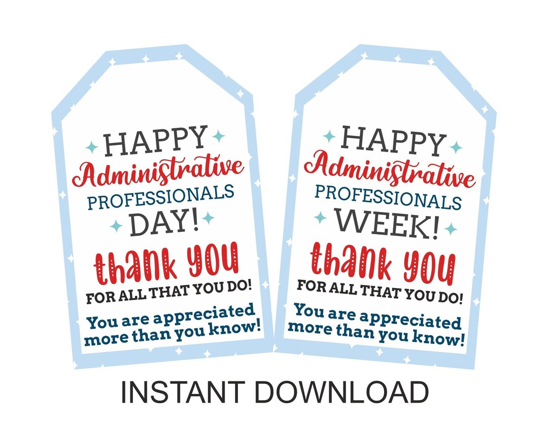Administrative Professional Week Gifts Tag Printable / Administrative ...