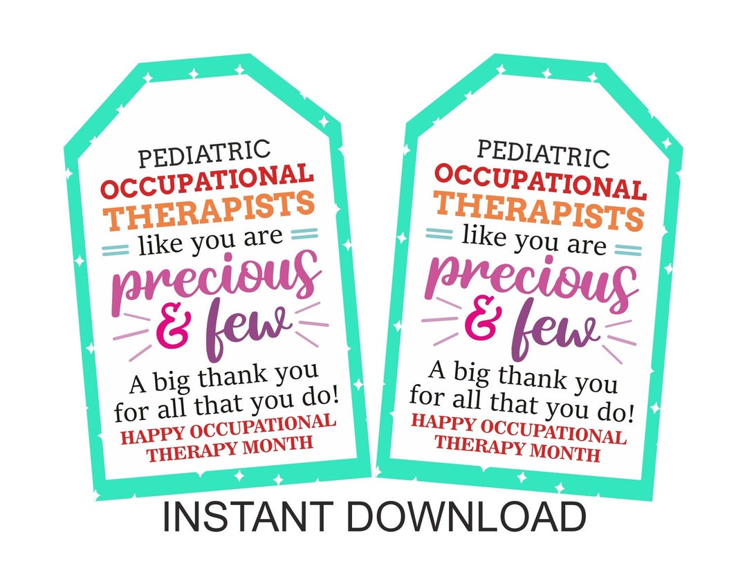 Pediatric Occupation Therapist Gift Tag Printable / Pediatric ...