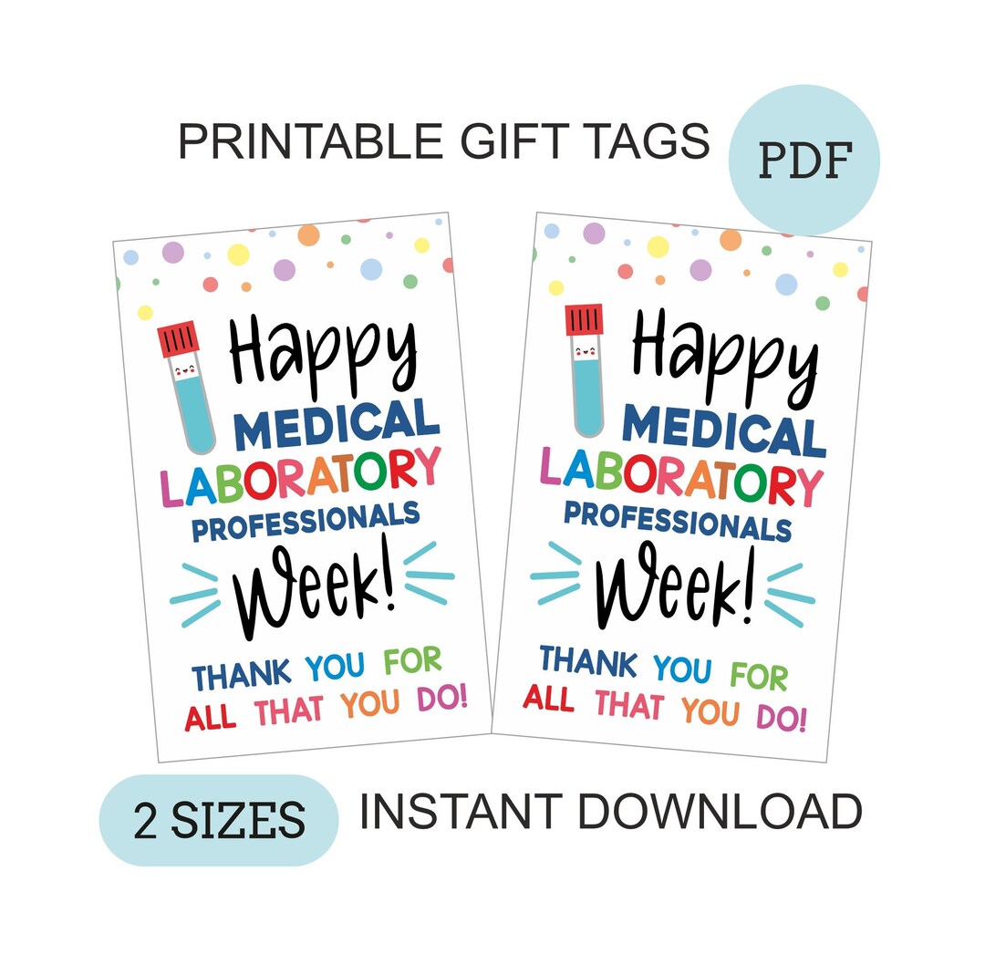 Medical Laboratory Professionals Week Gift Tags Printable / Laboratory ...