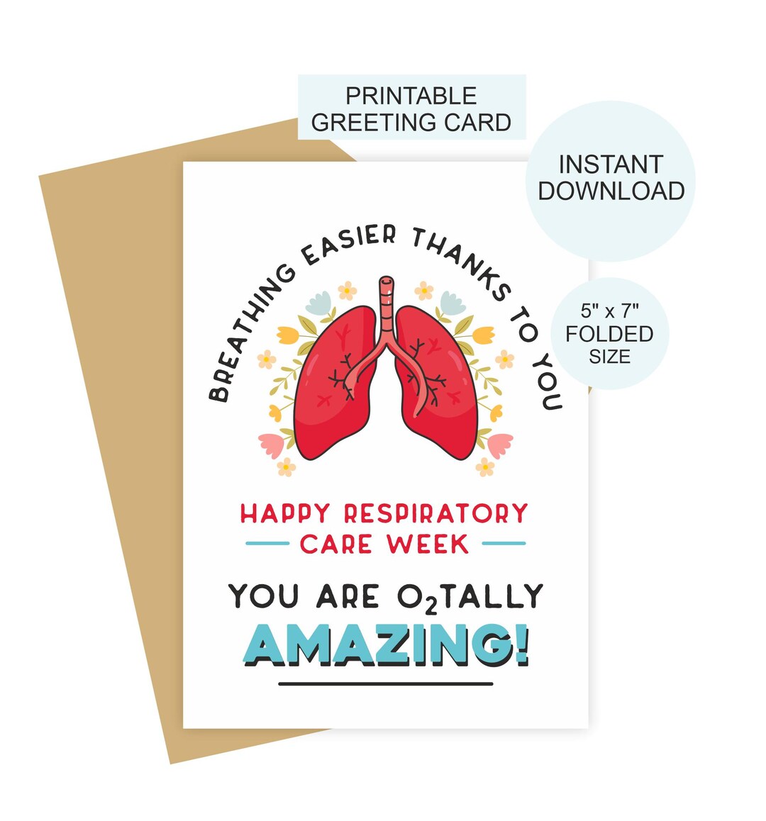 Respiratory Therapist Week Card Printable / Respiratory Care Week Card ...