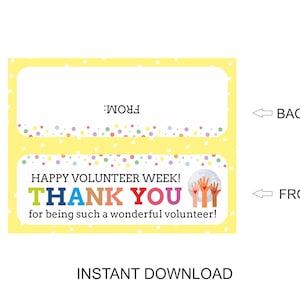 Volunteer Week Bag Toppers Printable / Volunteer Week Gifts / Volunteer ...