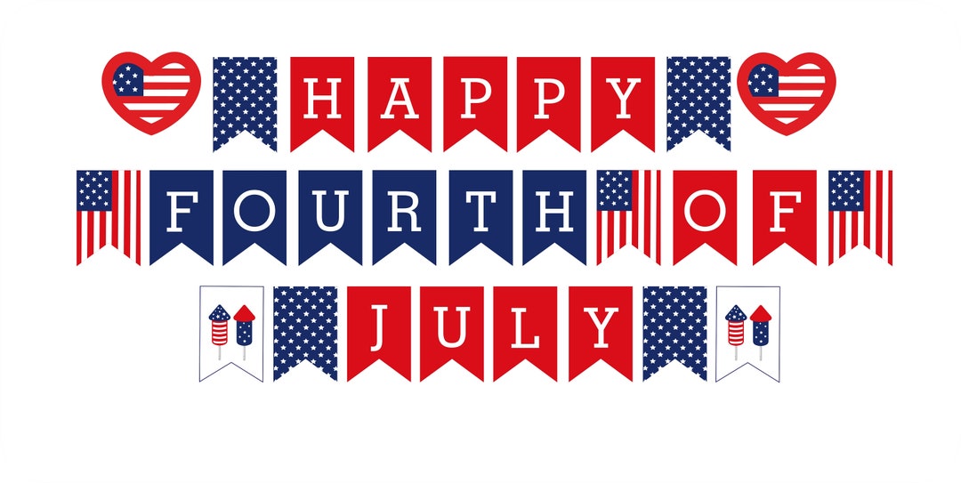 Fourth of July Banner Printable / 4th of July Banner Printable ...
