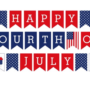 Fourth of July Banner Printable / 4th of July Banner Printable ...