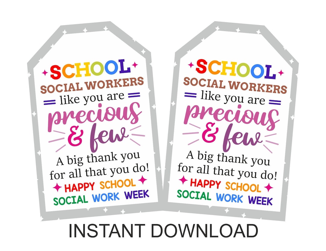School Social Worker Gift Tags Printable / School Social Work Week ...