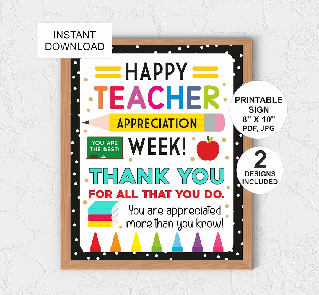 Teacher and Staff Appreciation Week Poster Printable / Teacher ...