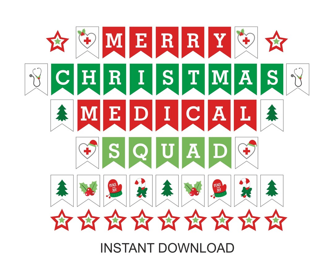 Christmas Medical Squad Banner Printable / Medical Christmas Decoration ...