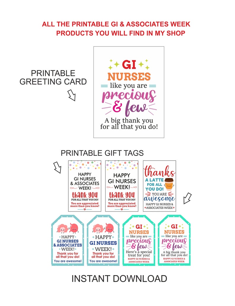 GI Nurse Week Tag Printable / GI Nurses Week Tag / GI Nurse - Etsy