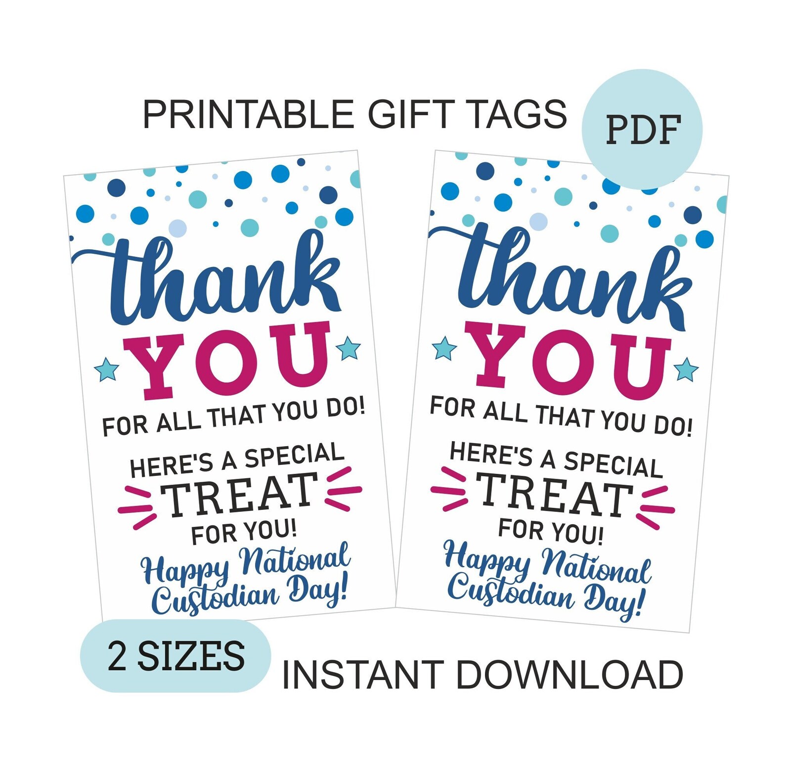 Custodian Appreciation Tag Printable / Custodian Day Gifts / Custodian ...