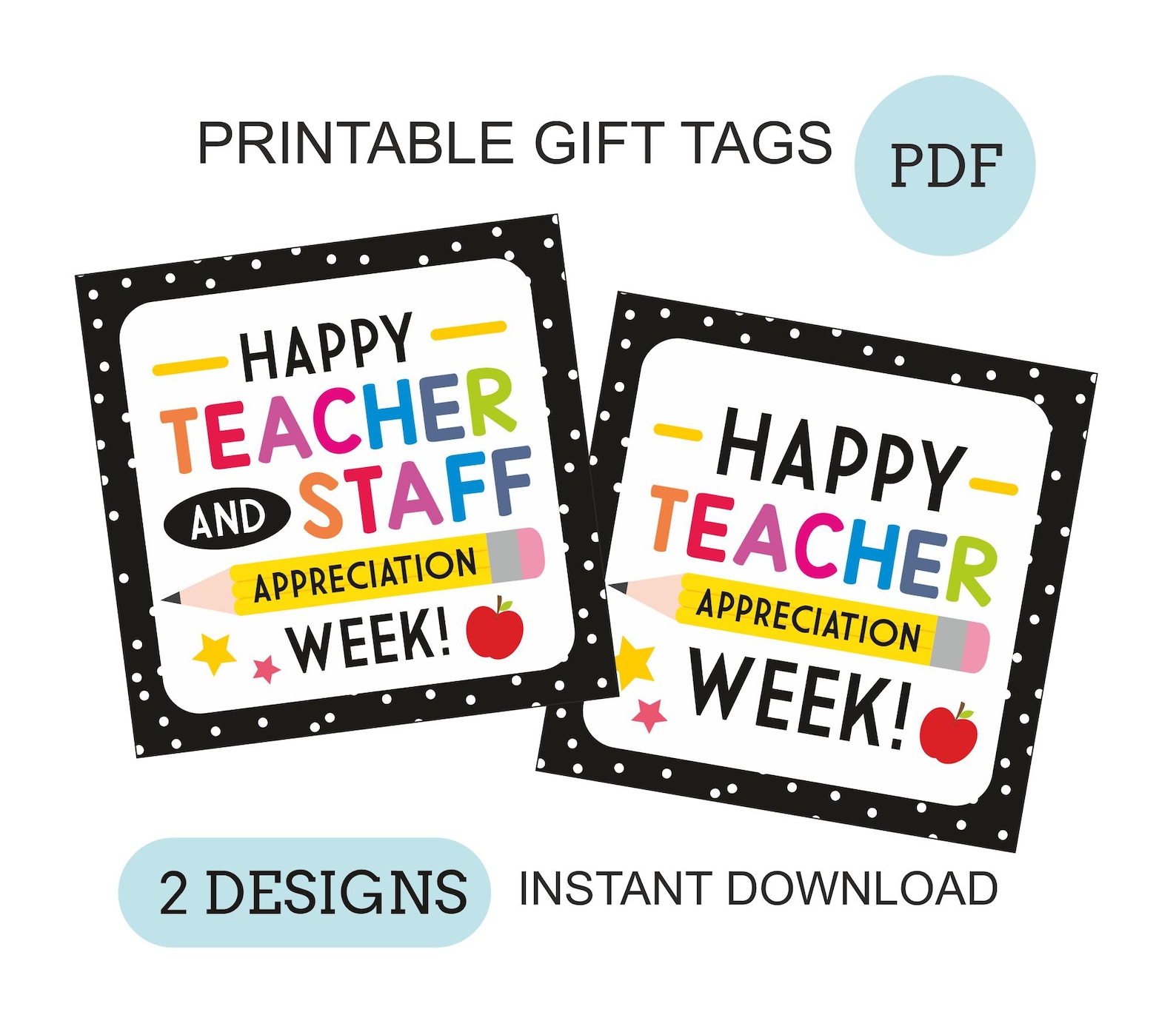 Teacher and Staff Appreciation Week Gift Tags Printable / Teacher ...