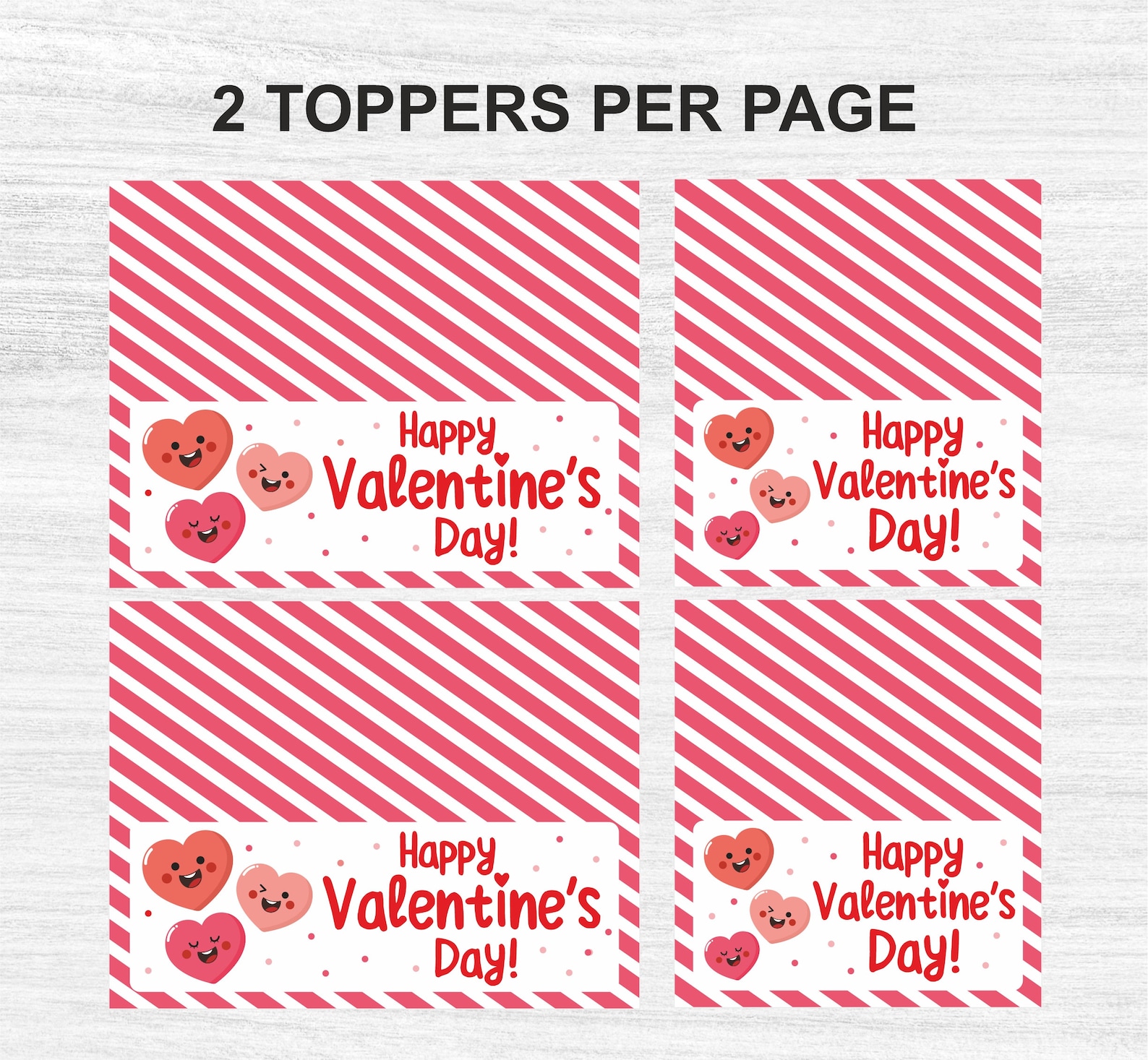 Happy Valentine's Day Bag Toppers Printable / Valentine Bag Toppers / 2 ...