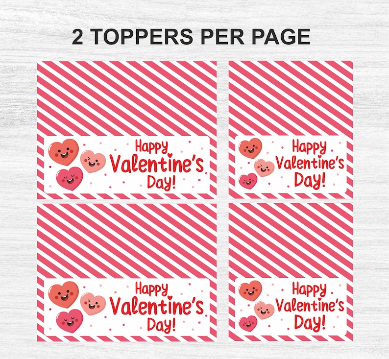 Happy Valentine's Day Bag Toppers Printable / Valentine Bag Toppers / 2 ...
