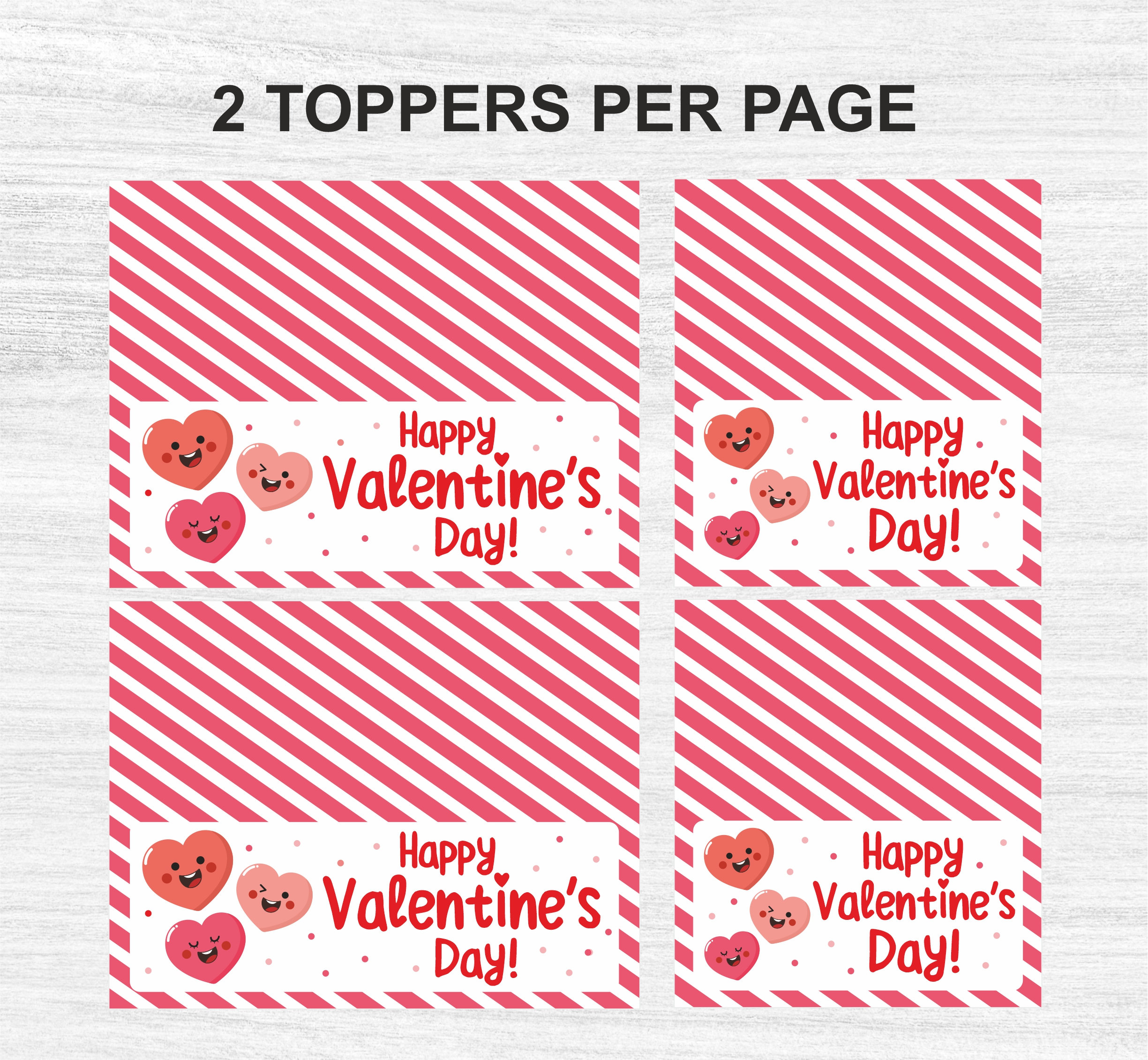 Happy Valentine's Day Bag Toppers Printable / Valentine Bag Toppers / 2 ...
