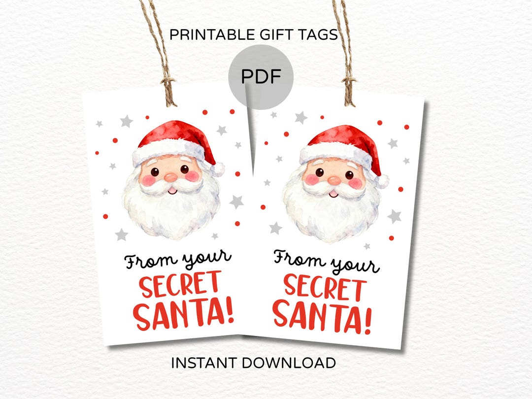 Secret Santa Tag Printable / Secret Santa Gift Tags / From Your Secret ...