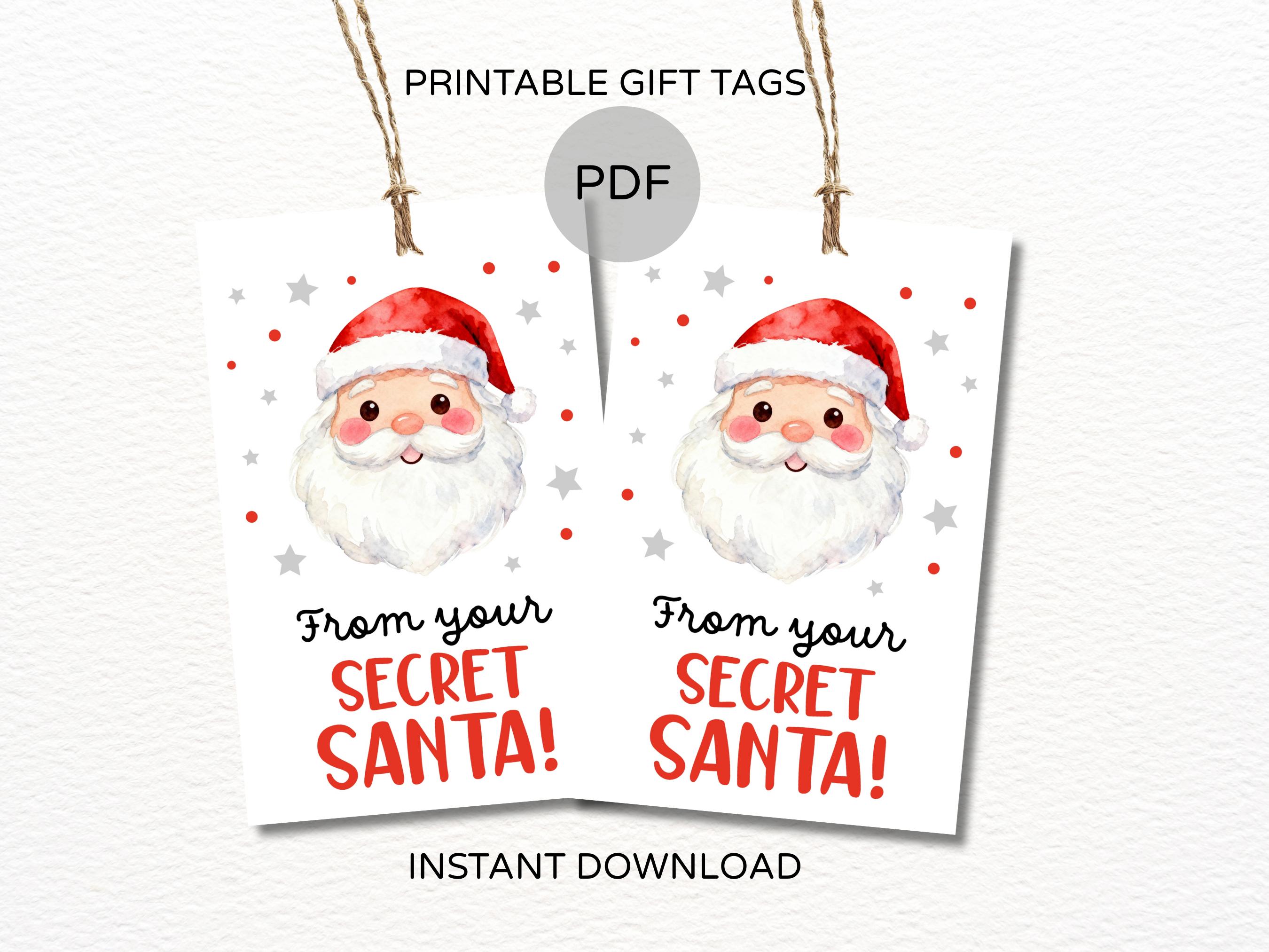 Secret Santa Tag Printable / Secret Santa Gift Tags / From Your Secret ...