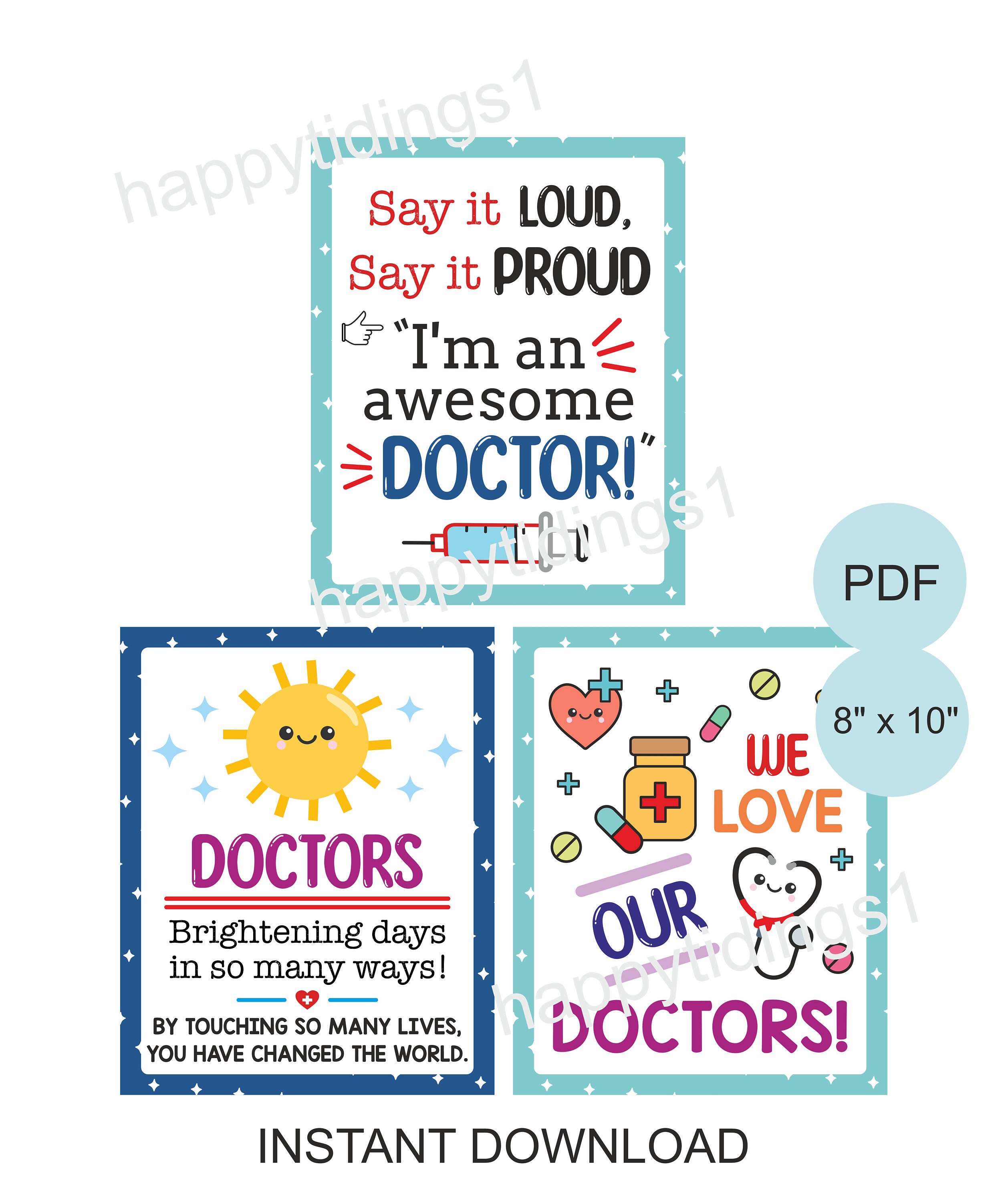 Doctor's Day Signs Printable / Doctors Day Posters Set of 9 / Doctors ...