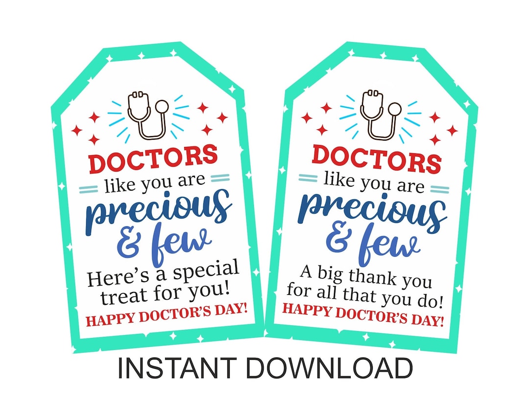 Doctor Appreciation Tags Printable / Doctor's Day Tag / Doctor's Day ...