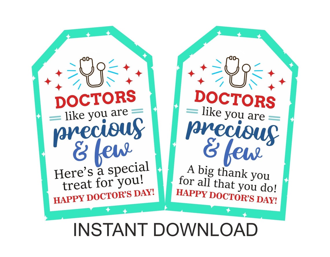 Doctor Appreciation Tags Printable / Doctor's Day Tag / Doctor's Day ...