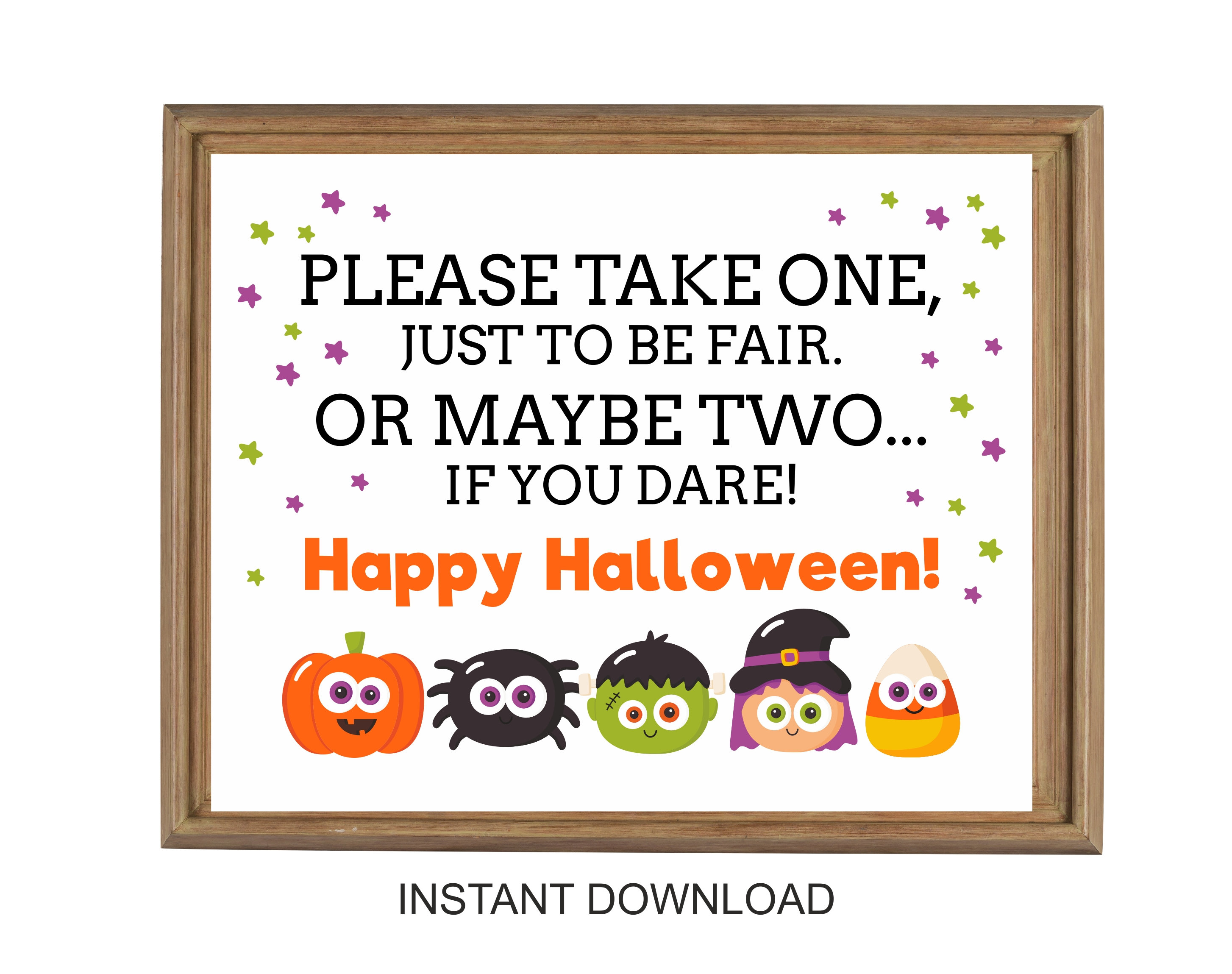 Halloween Please Take One Sign Printable / Halloween Candy Sign ...