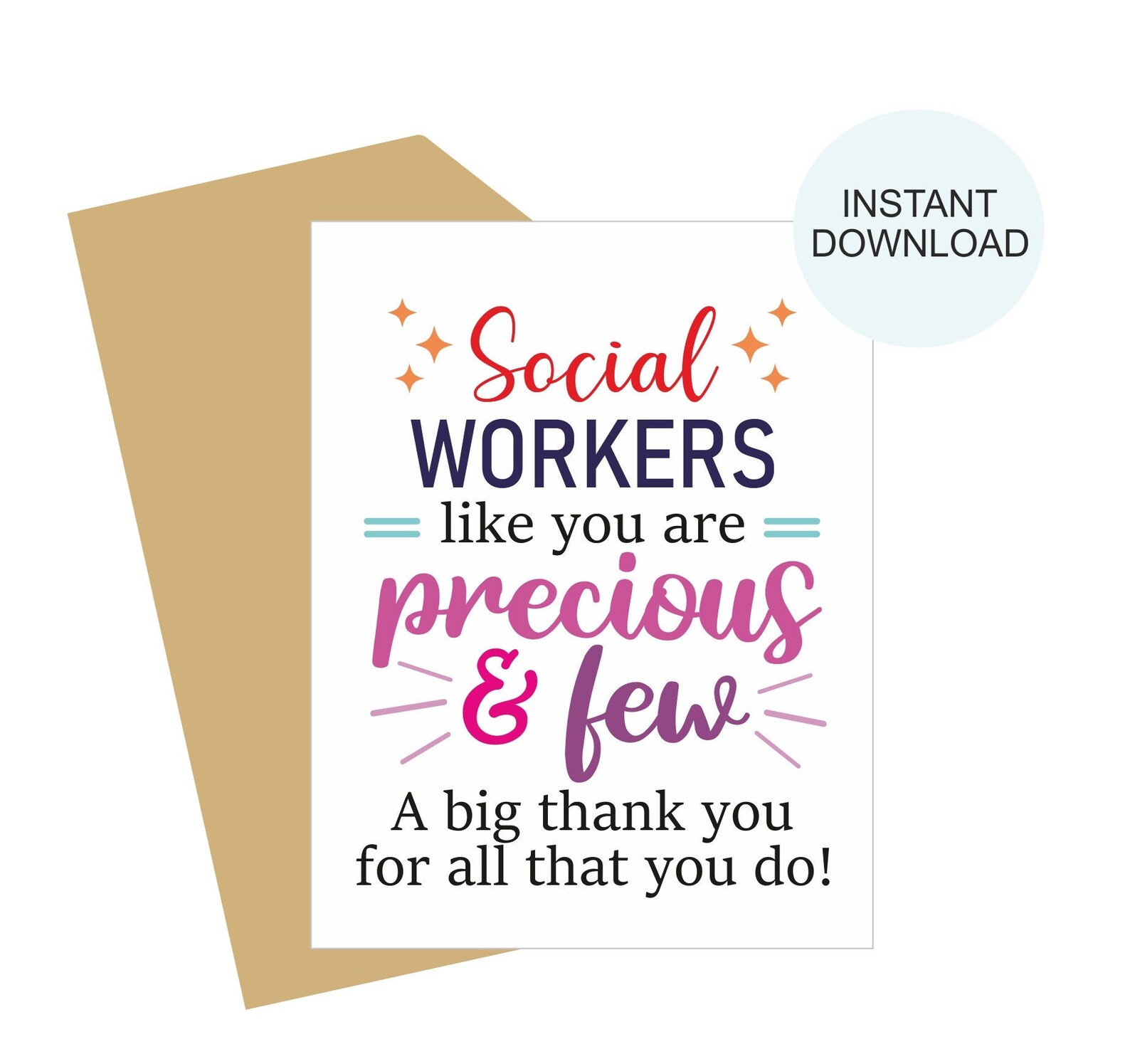Social Worker Appreciation Card Printable / Social Worker Card / Social ...