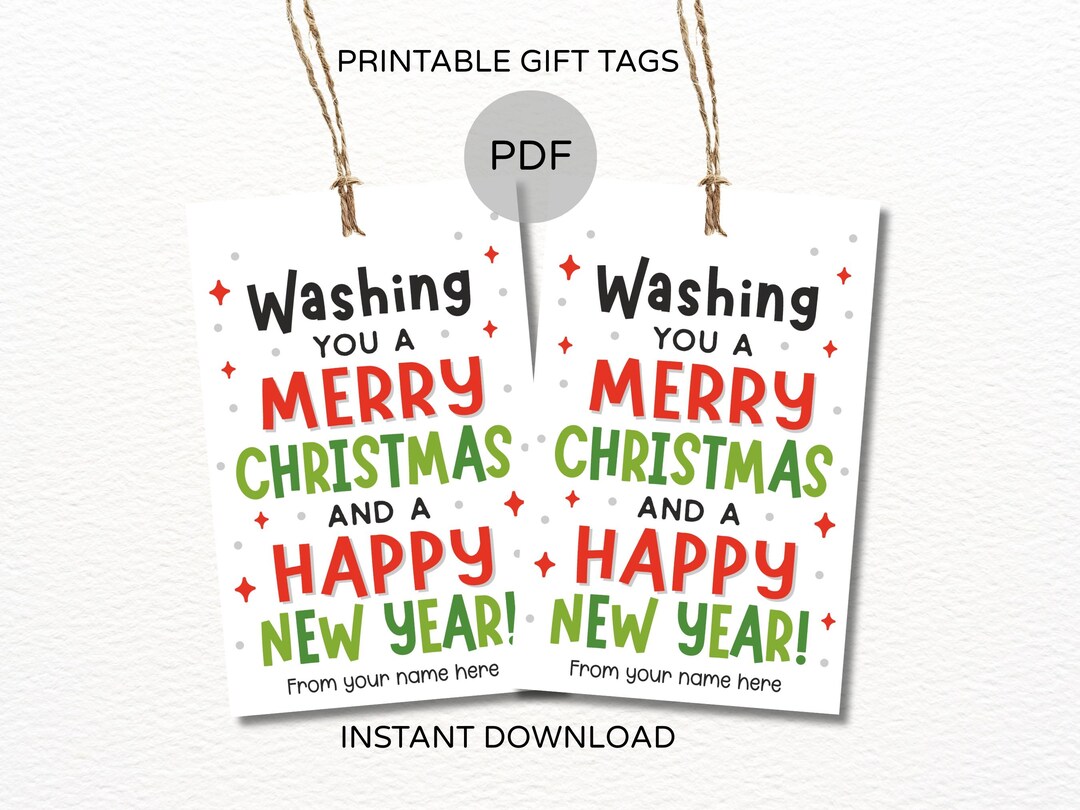 Washing You a Merry Christmas Gift Tags Printable / Christmas Soap Tag ...